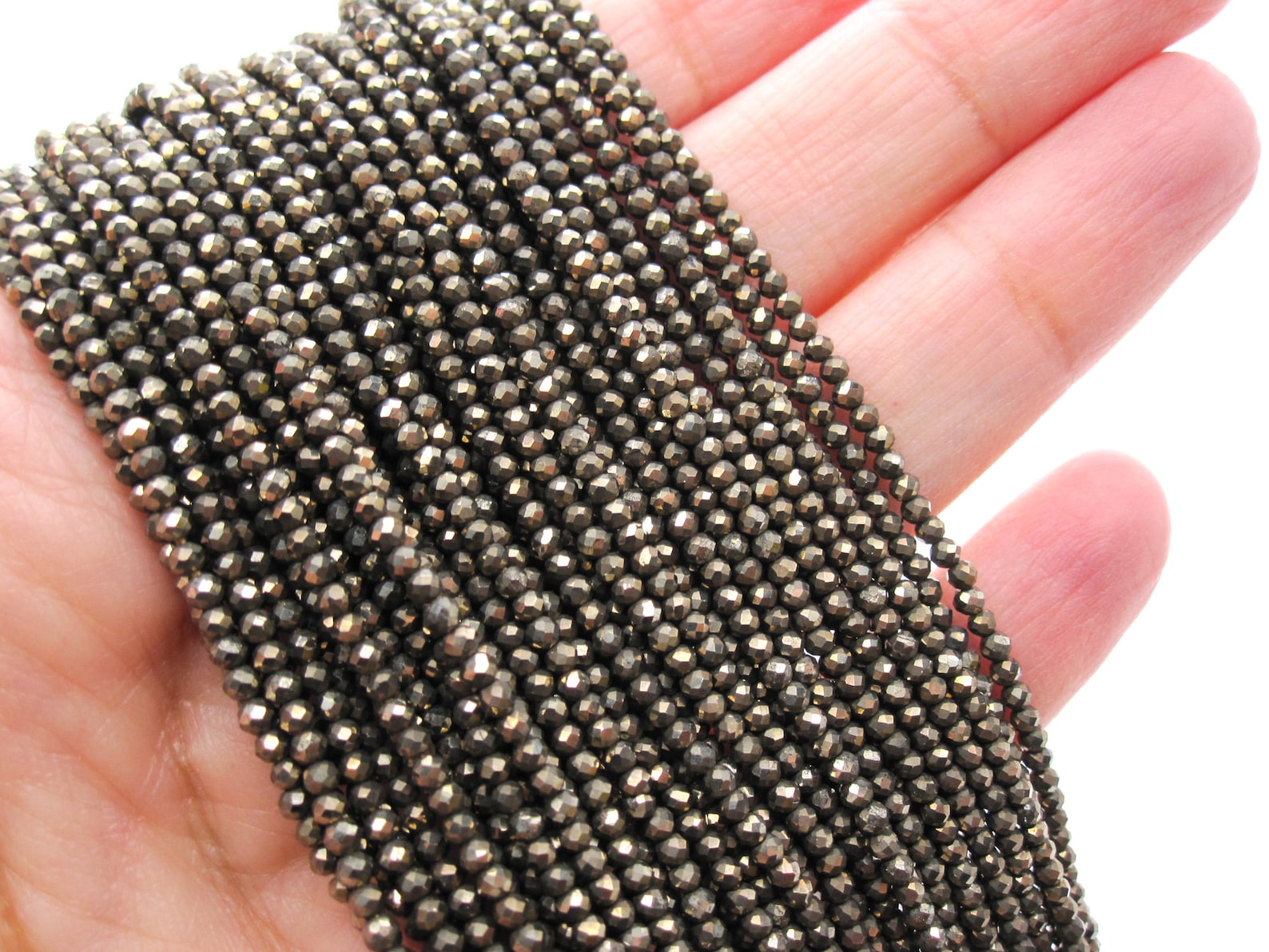 Faceted Pyrite Beads, Pyrite Beads Rondelles, Faceted Rondelles, 2mm ...