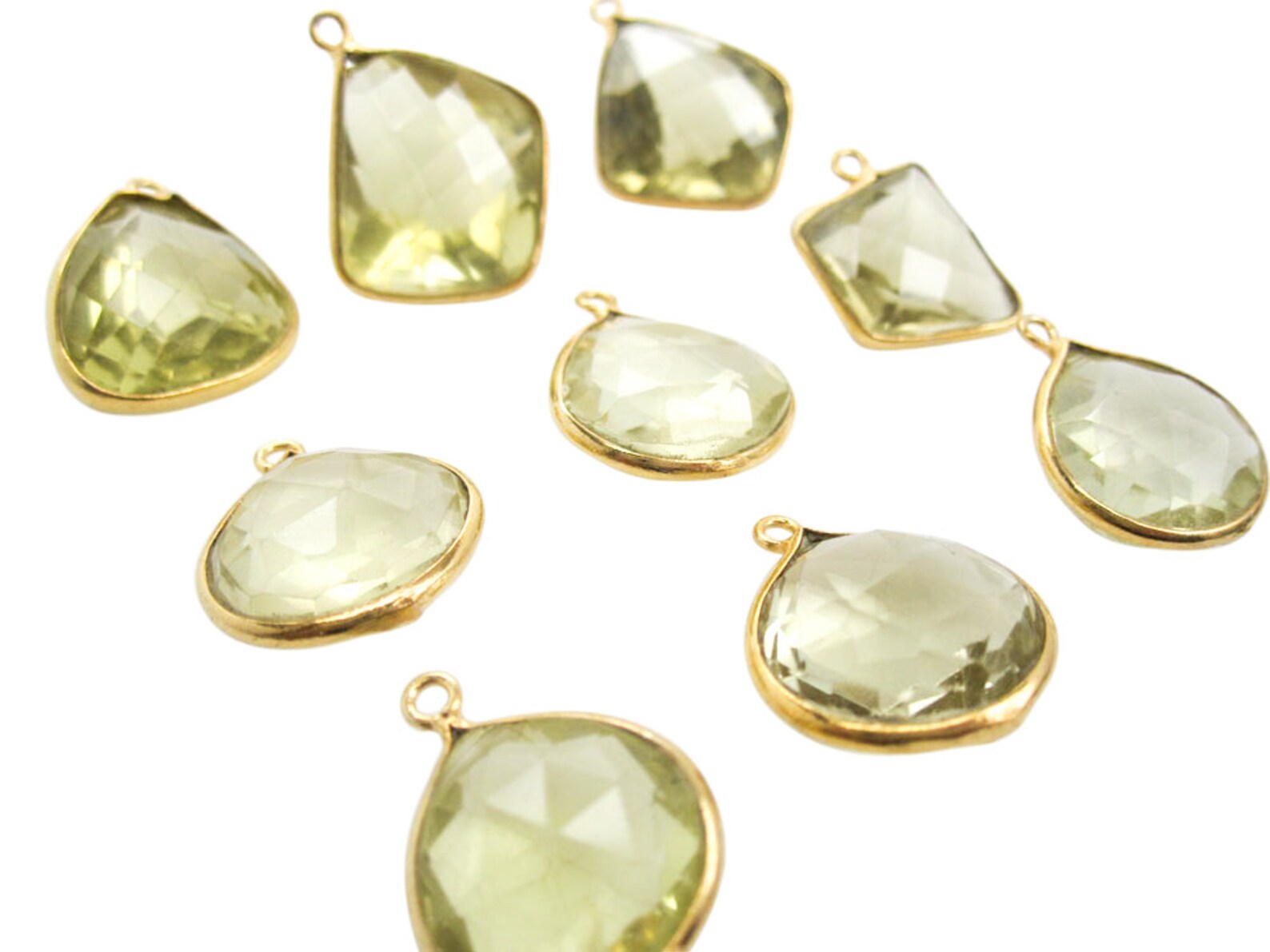 Yellow Topaz Connectors Lemon Topaz Drop 22KT Gold Vermeil - Etsy