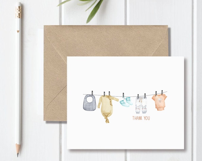Baby Thank You Cards Baby Thank Yous Baby Thank You Notes | Etsy