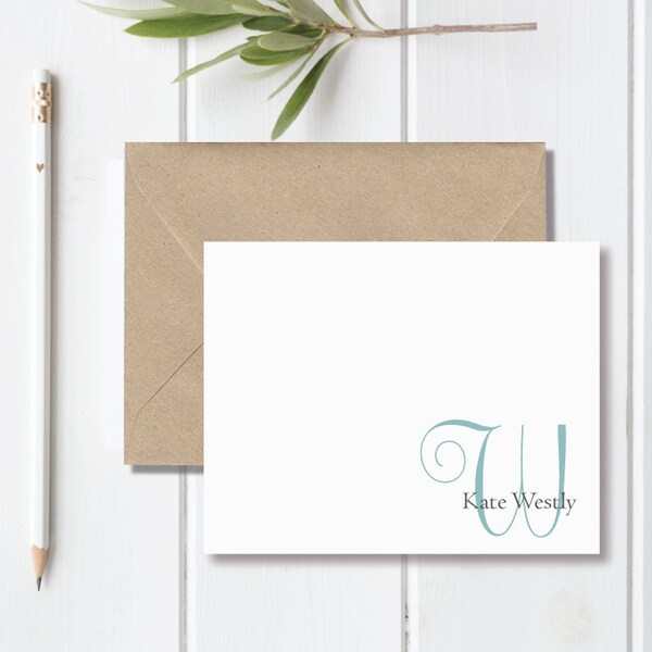 Initial Note Cards - Etsy