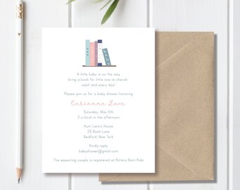 Library Baby Shower Invitation Bring a Book Baby Shower - Etsy