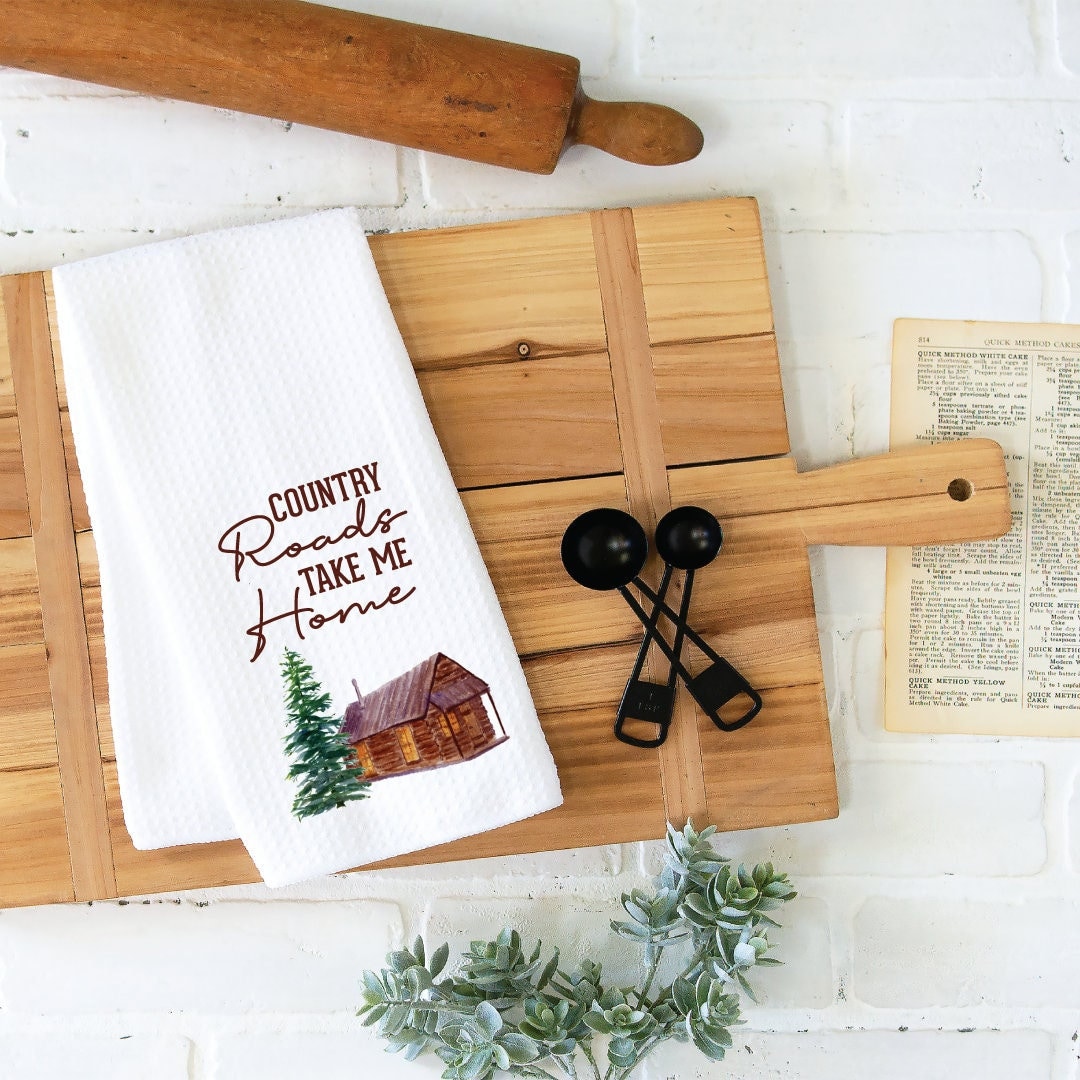 Cabin Tea Towel, Kitchen Towel, Dish Towel, Country Dish Towels ...