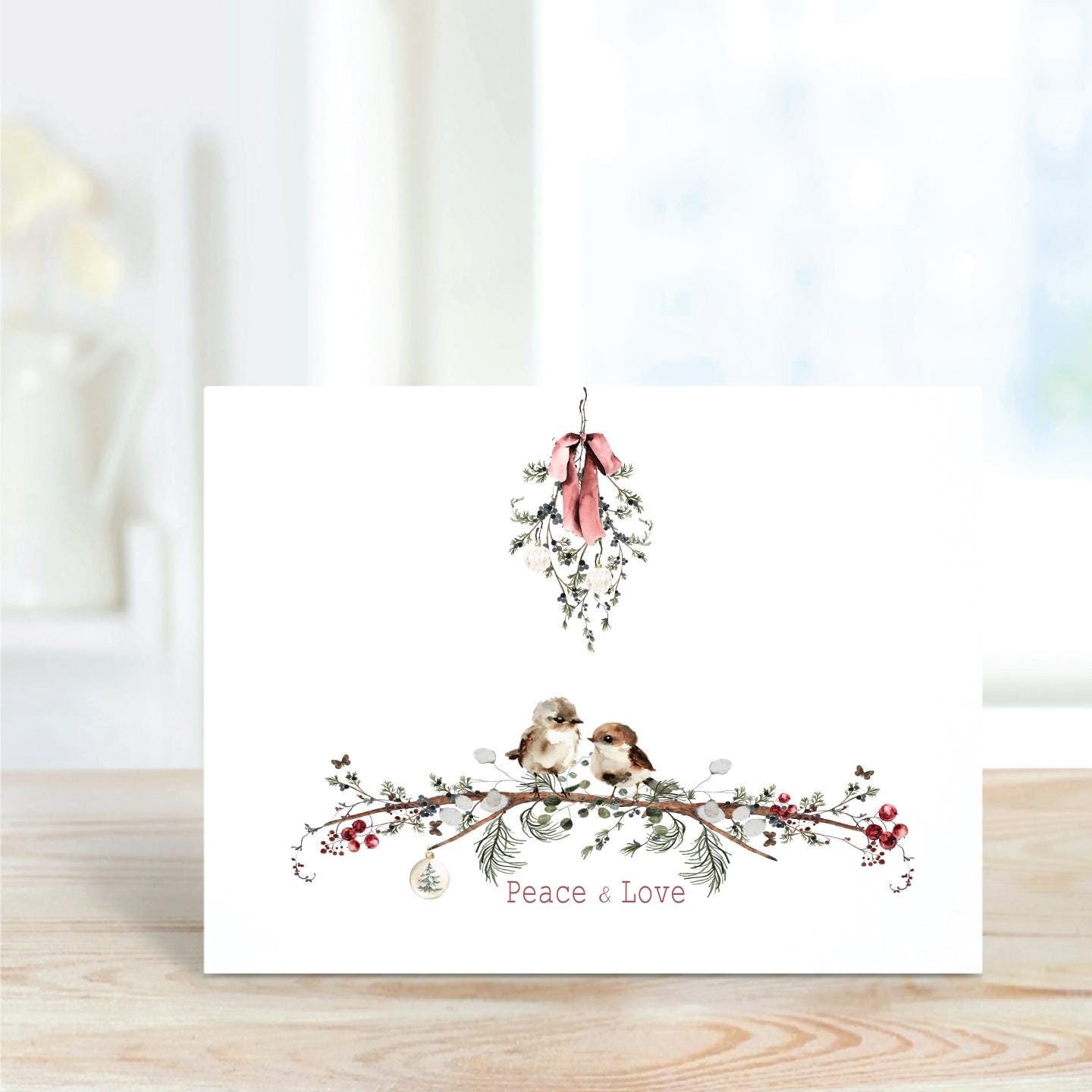 Christmas Cards, Peace on Earth, Nature, Deer, Snow, Cardinal, Non ...