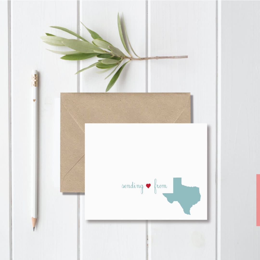 State Note Cards, State Stationery, Map, Personalized Note Cards ...