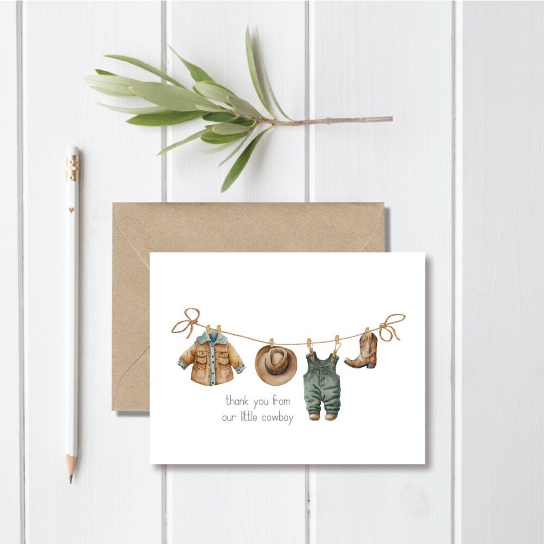 Baby Boy Thank You Cards Baby Thank You Cards Baby Shower - Etsy