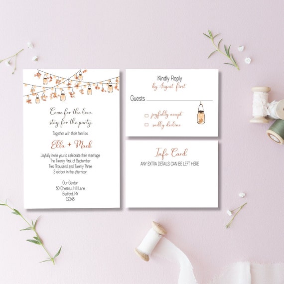 Casual Wedding Invitations Wedding Invites Backyard Wedding - Etsy