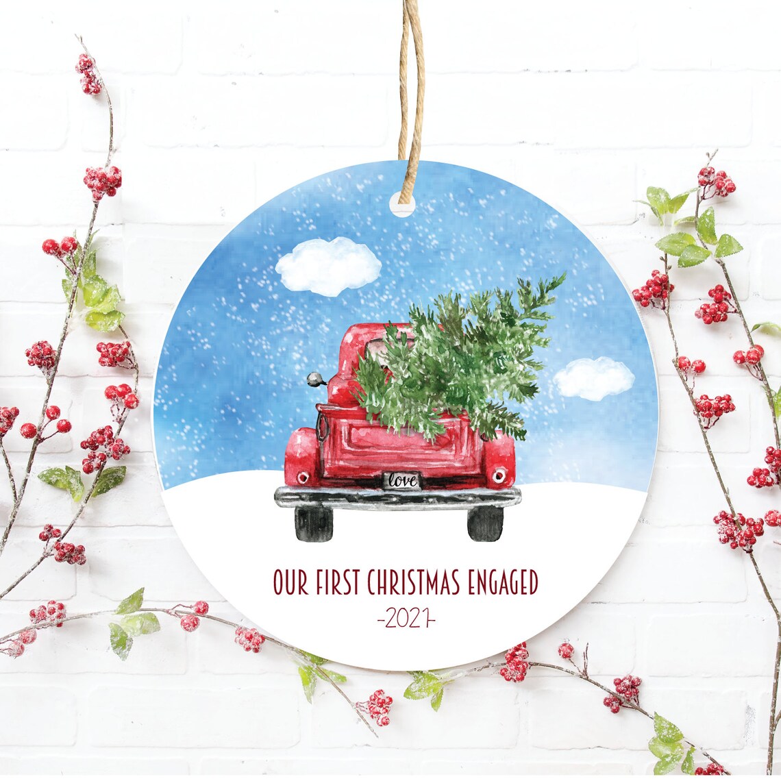 First Christmas Engaged Ornament Engagement Christmas - Etsy