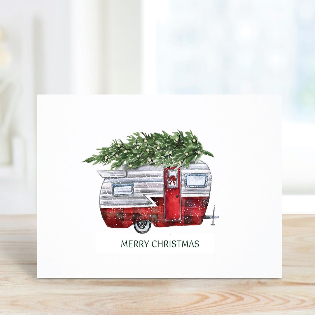 Christmas Cards, Holiday Card Set, Personalized Christmas Cards, Camper ...