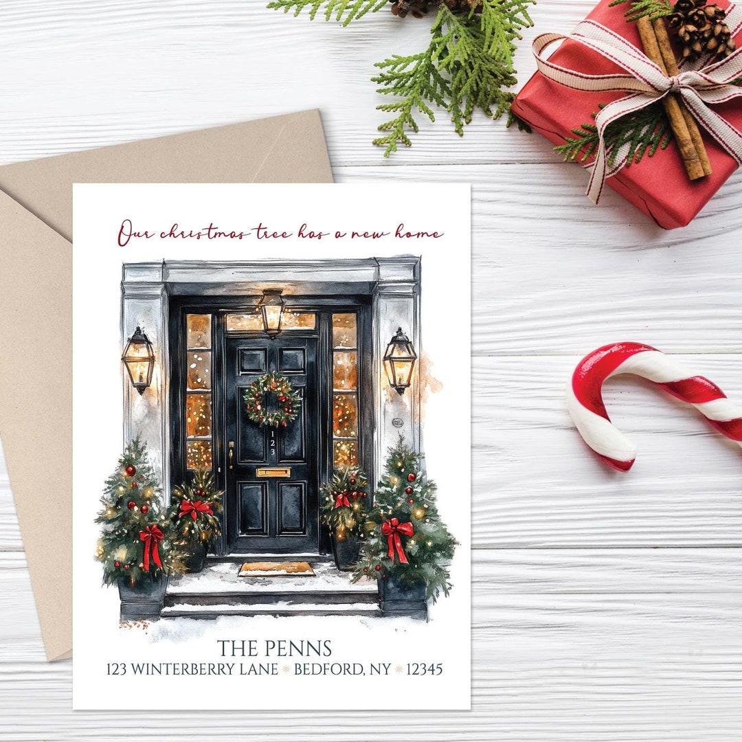 Christmas Moving Announcements, Christmas We've Moved Cards, Christmas ...
