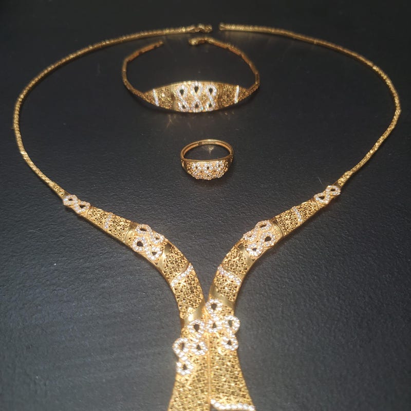 Damascus Gold Necklace - Etsy