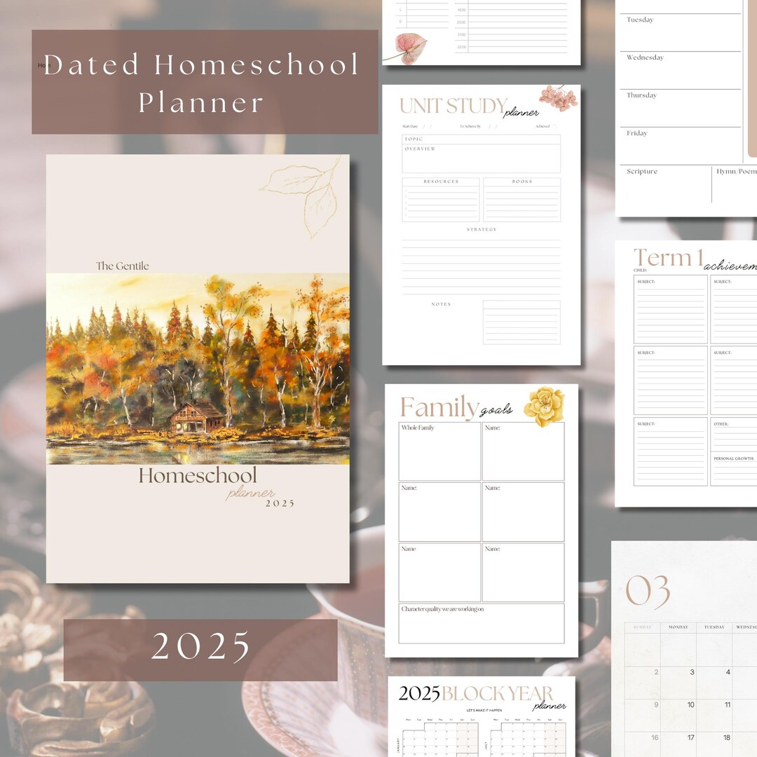 2025 Charlotte Mason Homeschool Planner Yearly, Monthly + Daily Layouts ...