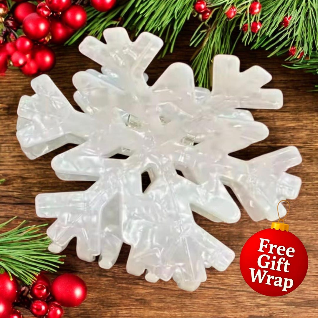 Christmas Sparkling Snowflake Hair Claw Clip: Holiday Hair Accessory - Etsy