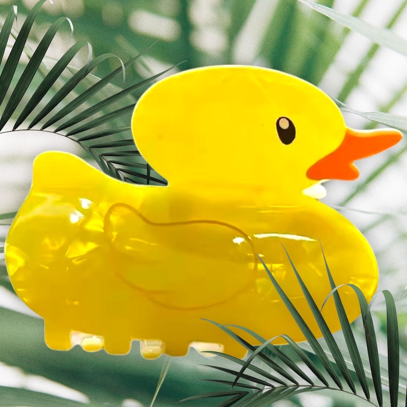 Yellow Duck Hair Claw Clip, Cute Acrylic Animal Hair Accessory for ...