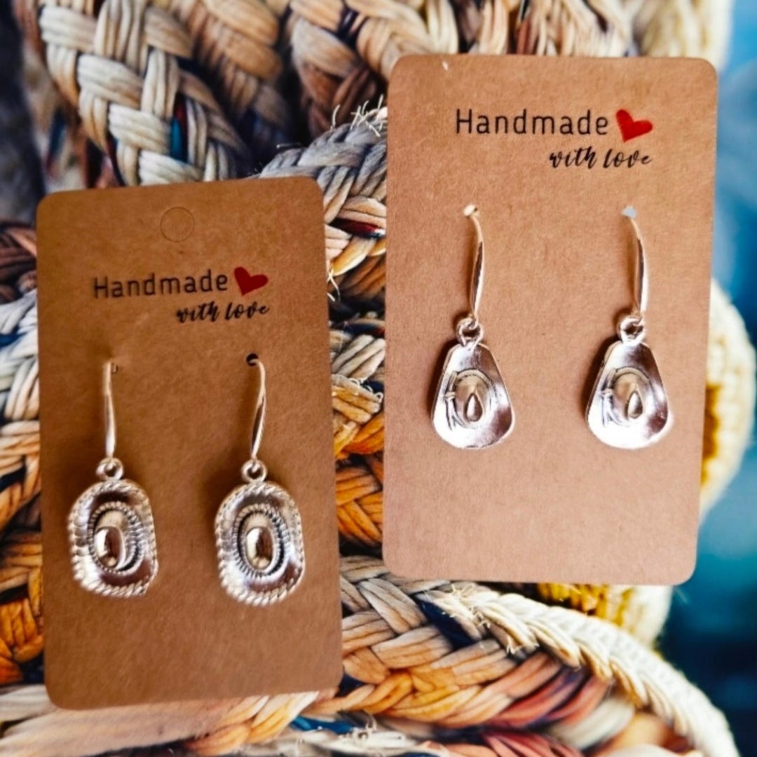 Cowboy Hat Earrings. Western Style Jewelry. Country Earrings - Etsy