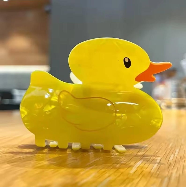 Yellow Duck Hair Claw Clip, Cute Acrylic Animal Hair Accessory for ...