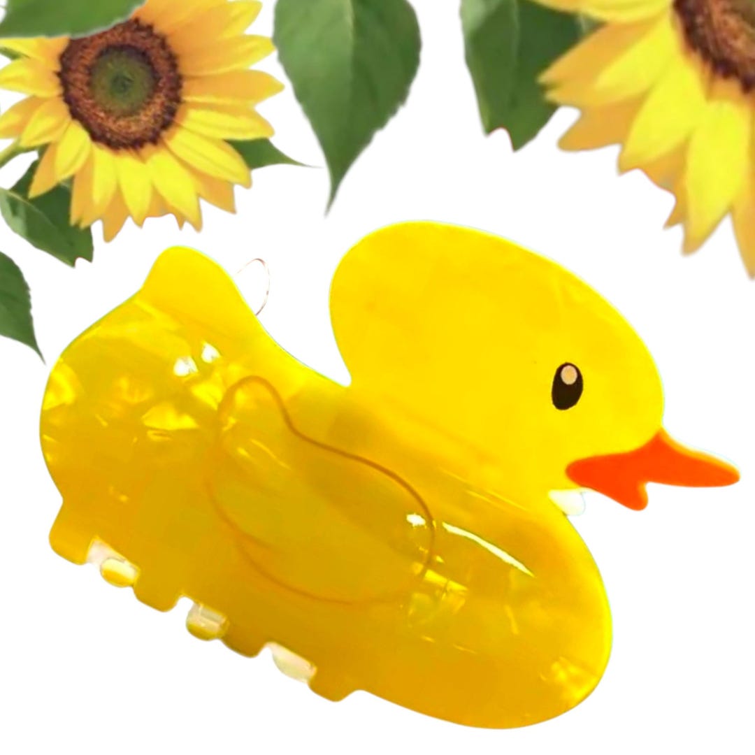 Yellow Duck Hair Claw Clip, Cute Acrylic Animal Hair Accessory for ...