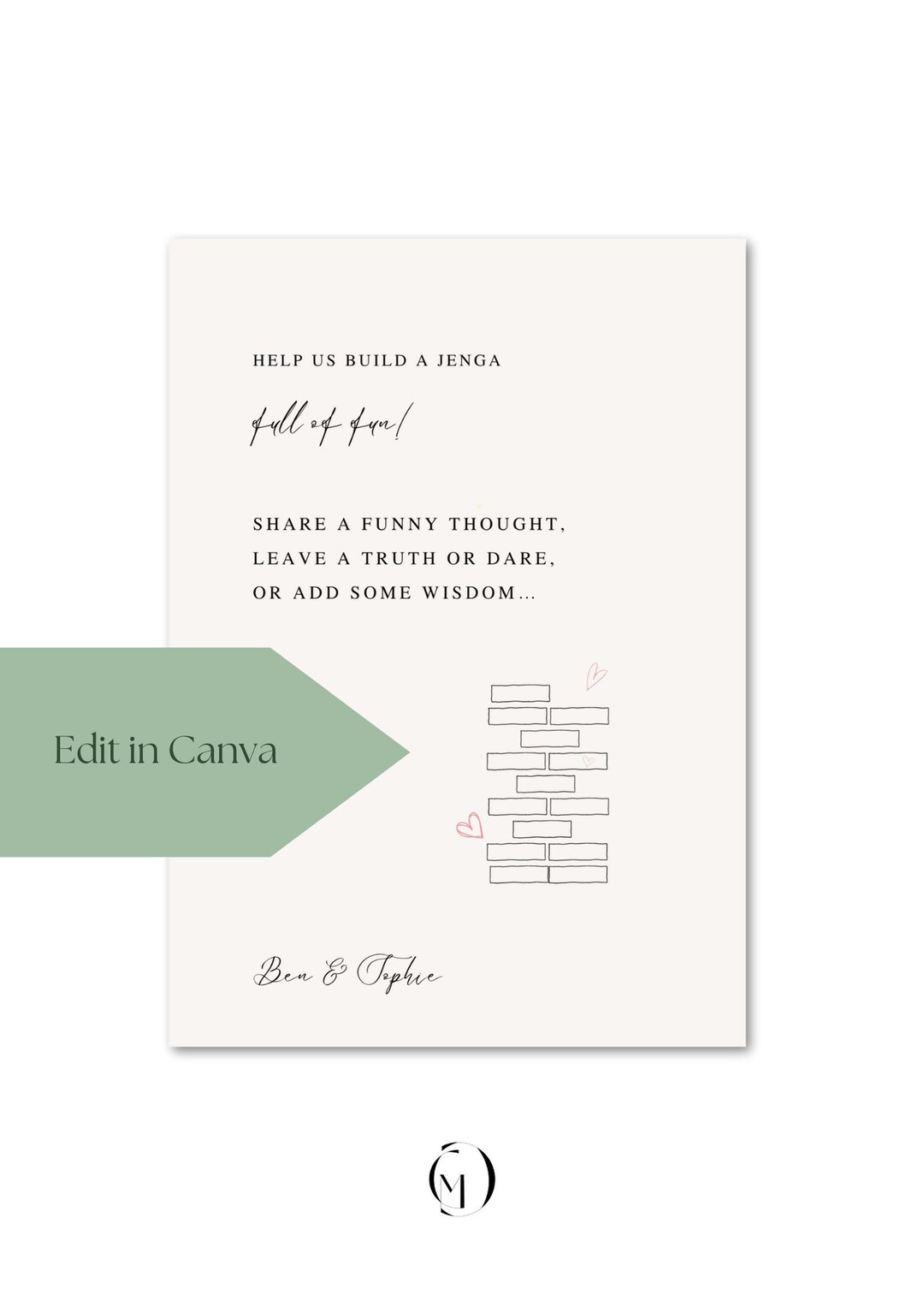 Jenga Sign Template editable - Etsy