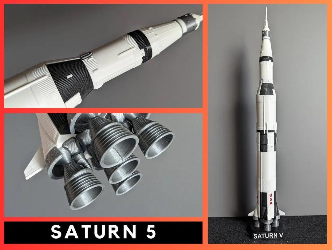 Saturn V 1:99 Model Rocket Precision 3D Printed Replica Perfect for ...