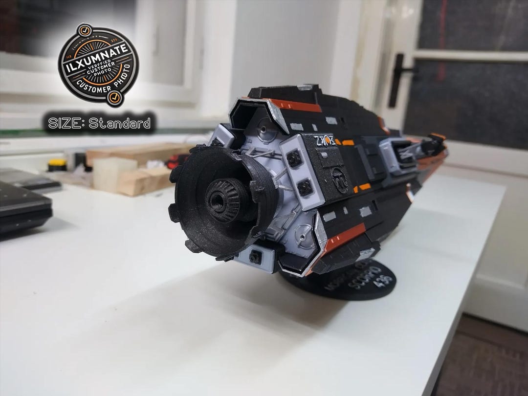 Morrigan-class Patrol Destroyer Model: 3D Printed Sci-fi Spaceship Kit ...