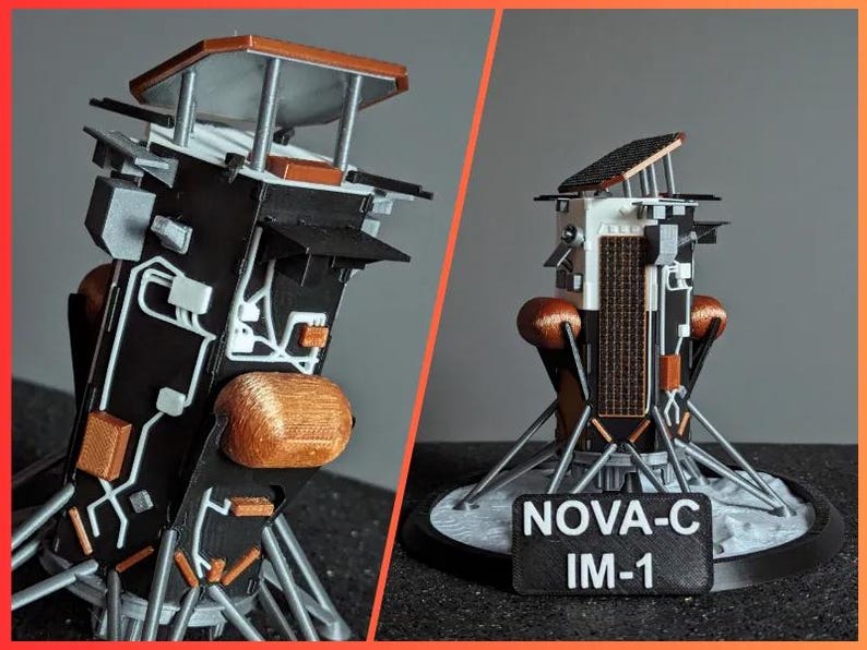 1:10 Scale NOVA-C IM-1 Lunar Lander Model Kit | Detailed 3D Printed ...