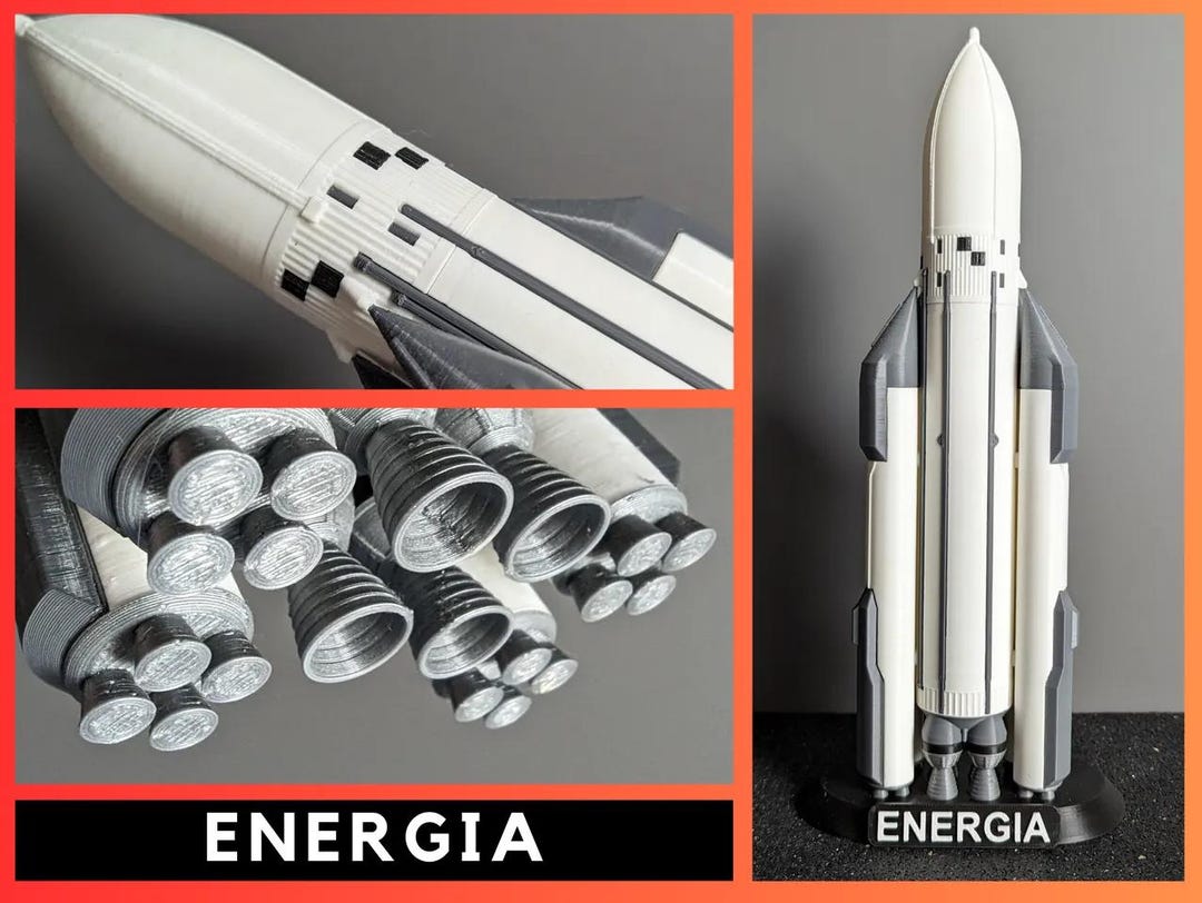 Soviet Energia 1:99 Rocket Model - Precision 3D Printed Soviet ...