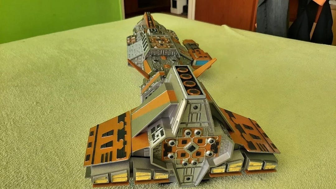1:1000aurora-class Battleship Model Kit | 3D Printed Ship From Stargate ...