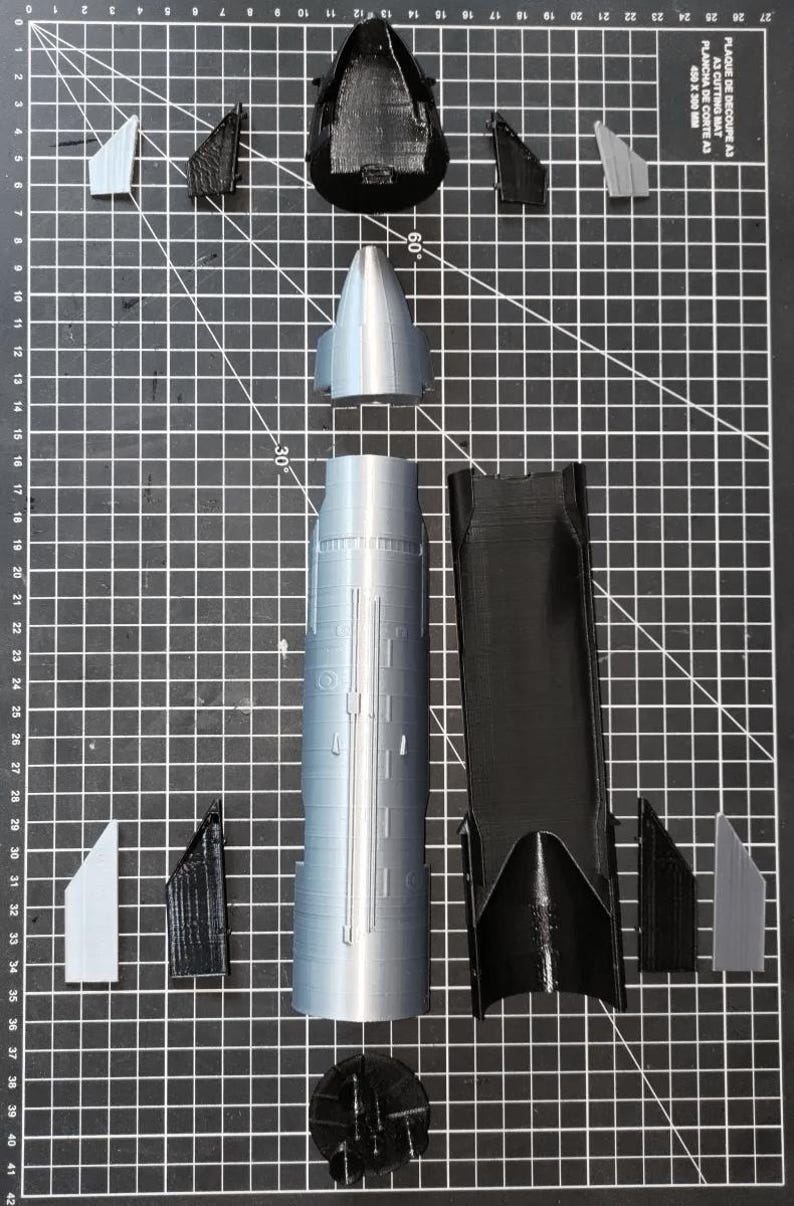 Spacex 1:99 Starship S24/B7 Model Rocket BIG Detailed 3D Printed ...
