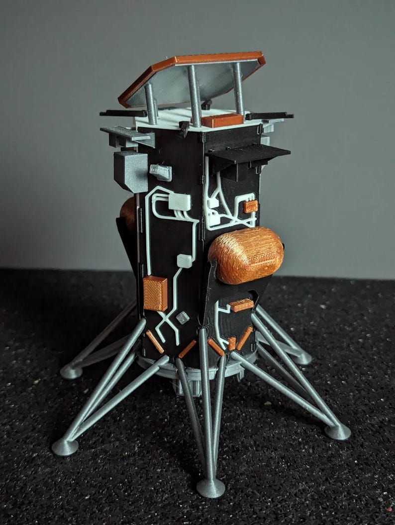 NOVA-C IM-1 Lunar Lander Model Kit: 3D Printed Spacecraft Replica - Etsy