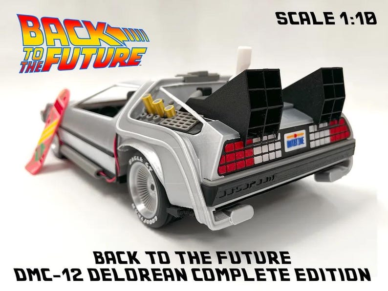 Back to the Future Delorean Model: 3D Printed Time Machine Collectible ...