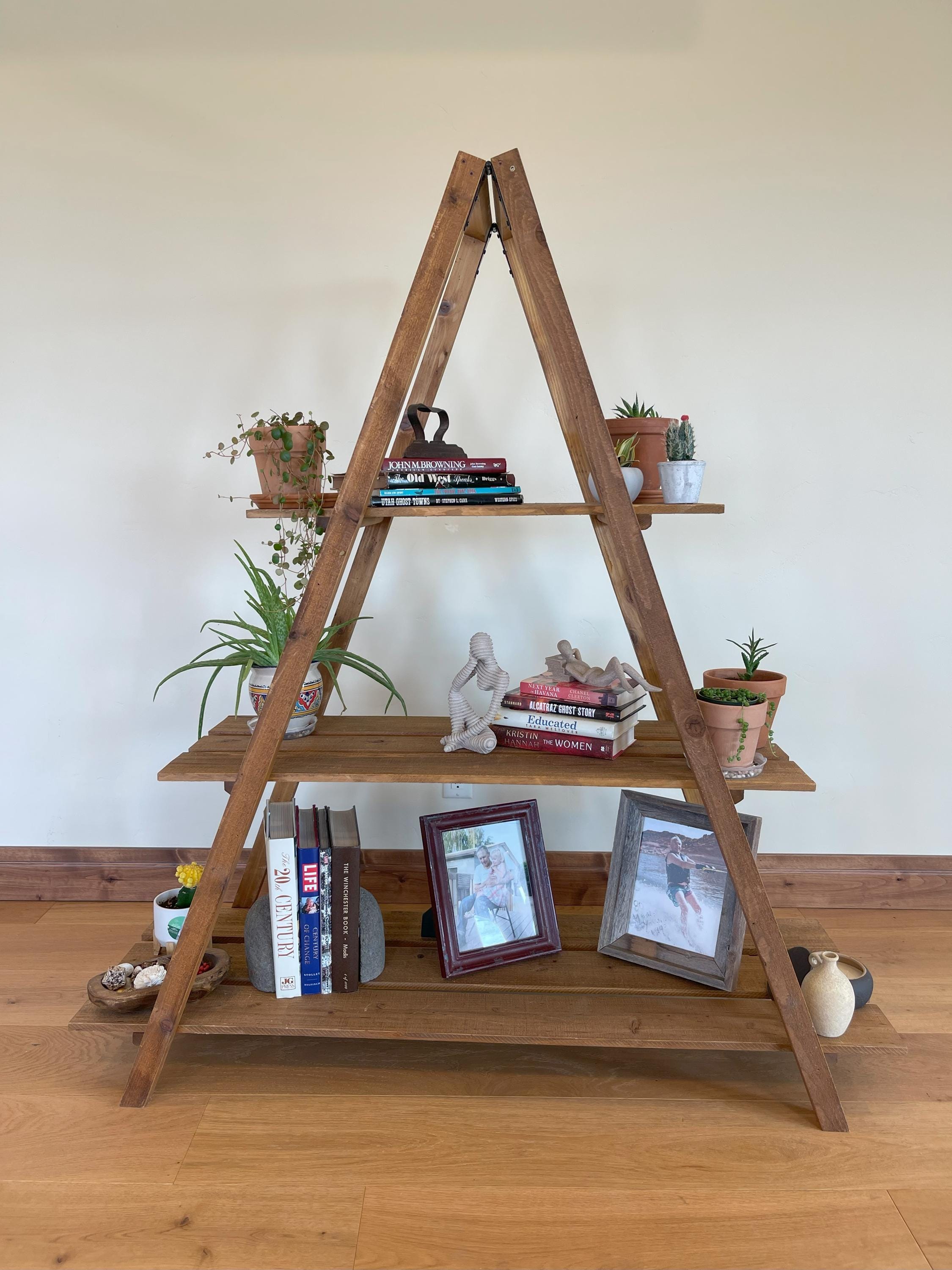 Rustic Farmhouse Ladder for Holiday Décor, Bookshelf, Plant Stand ...