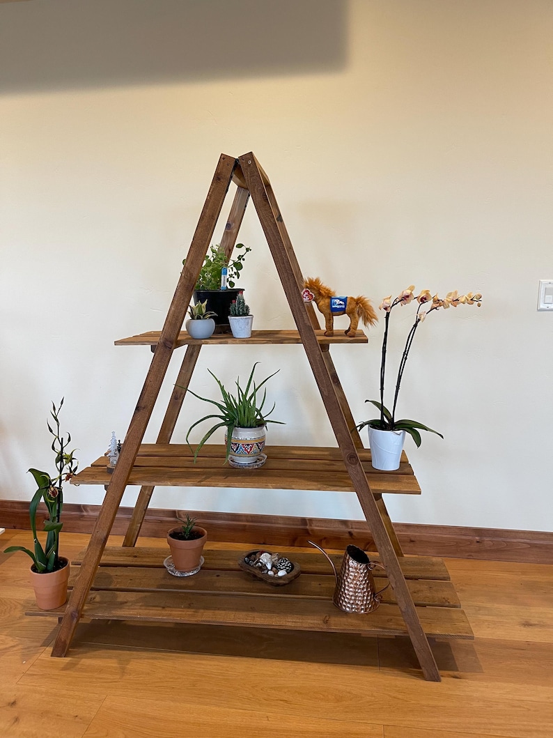 Rustic Farmhouse Ladder for Holiday Décor, Bookshelf, Plant Stand ...