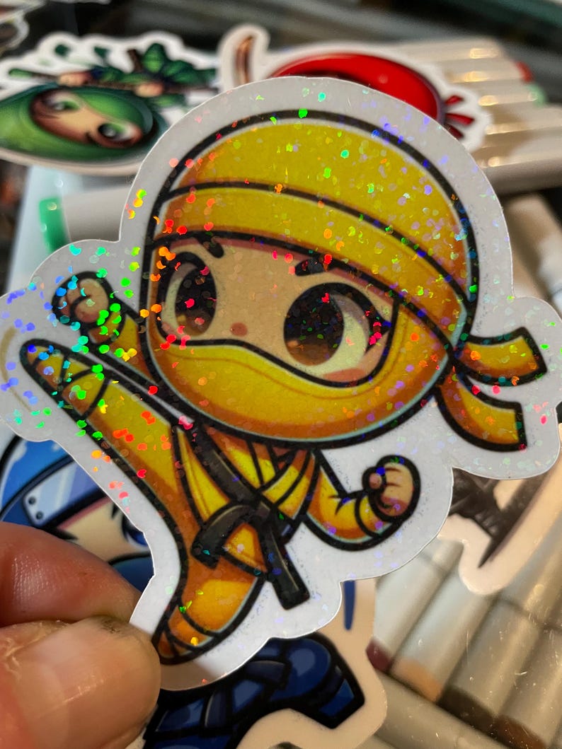 Chibi Yellow Ninja Waterproof Sticker - Etsy