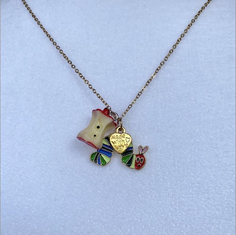 The Very Hungry Caterpillar Necklace – 18K Gold Plated Stainless Steel ...