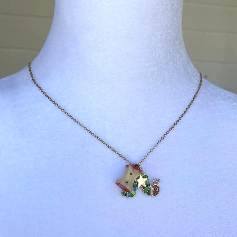 The Very Hungry Caterpillar Necklace – 18K Gold Plated Stainless Steel ...