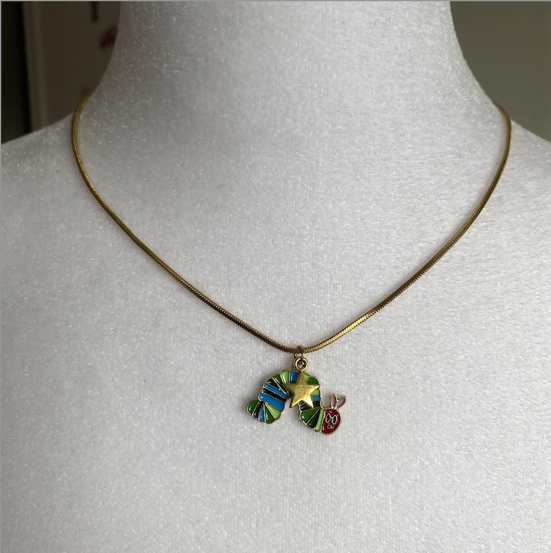 The Very Hungry Caterpillar Necklace – 18K Gold Plated Stainless Steel ...