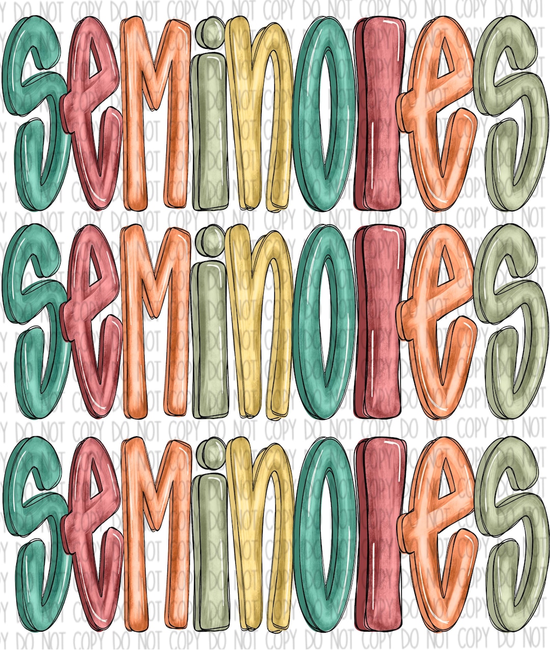 Seminoles Stacked Mascot PNG, Water Color Brushed Design - Customs ...