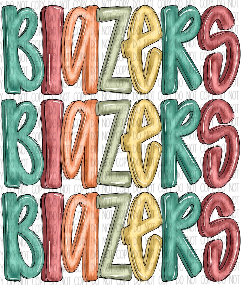 Blazers Mascot PNG, Watercolor Brush Design (digital File) - Etsy