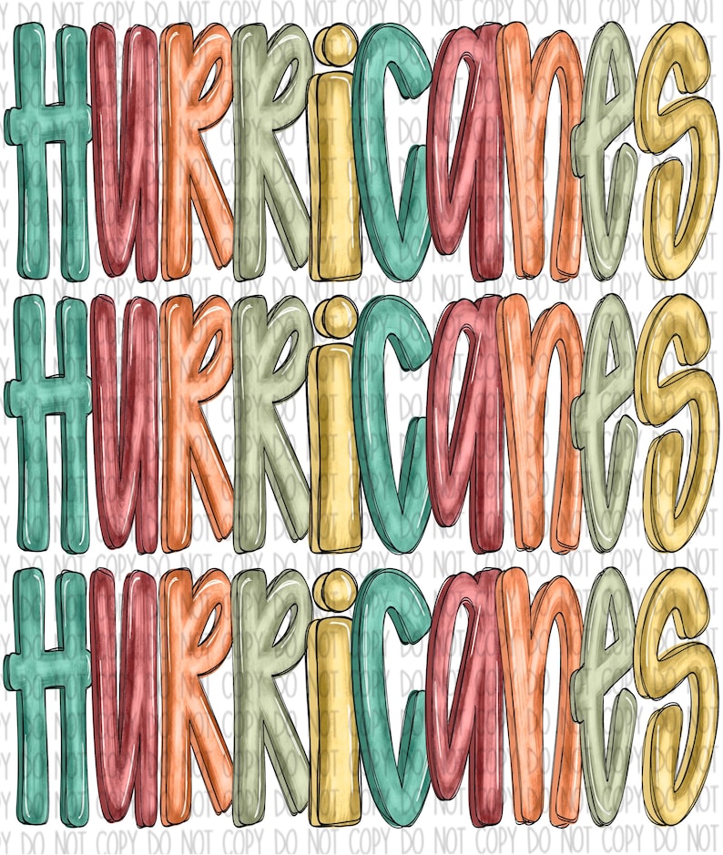 Hurricanes Stacked Mascot PNG, Water Color Brushed Design - Customs ...
