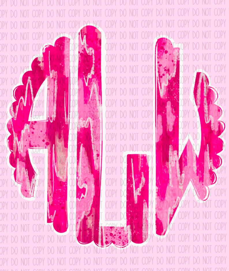 Pink Custom Scallop Monogram PNG, Color Brushed Design - Scallop ...