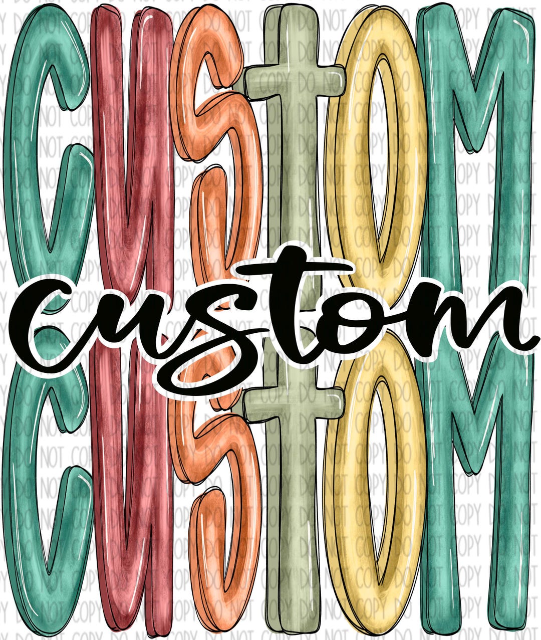Water Color Mascot or Titles Custom PNG, Water Color Brushed Design ...