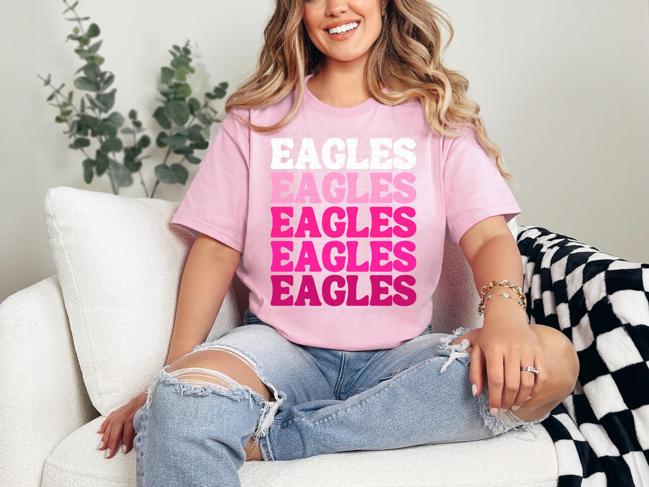 Pink Eagles Mascot PNG, Pink Stacked Mascot Design - Eagles, Digital ...