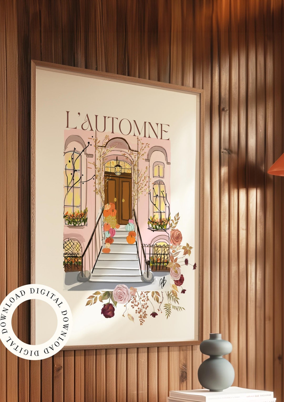 Fall Brownstone Digital Poster | French-inspired Autumn Decor (PDF ...