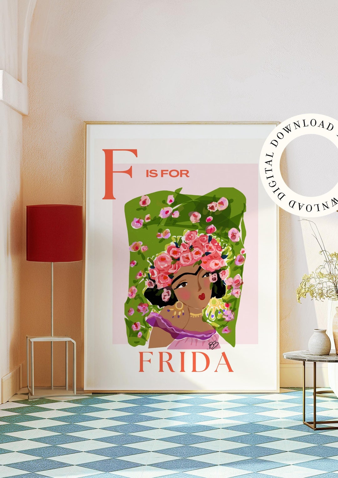 Frida Wall Art Digital Download Alphabet Art Print Classroom Frida ...