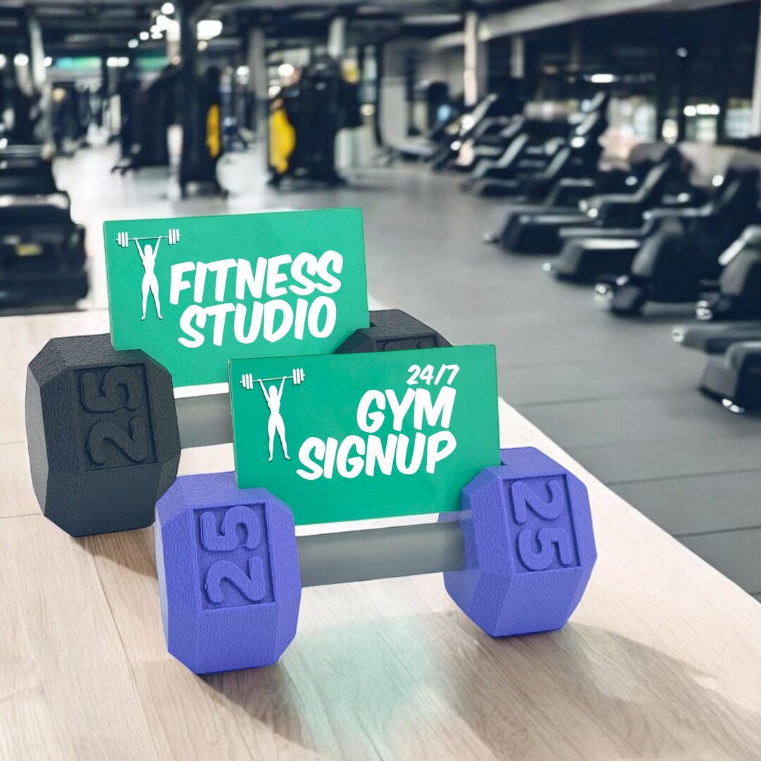 Dumbbell Business Card Holder | Gym Desk Gift for Personal Trainer ...