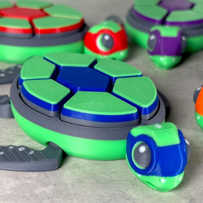 Ninja Warrior Fidget Turtles | Fun Mutant Sensory Keychain Toy for ...