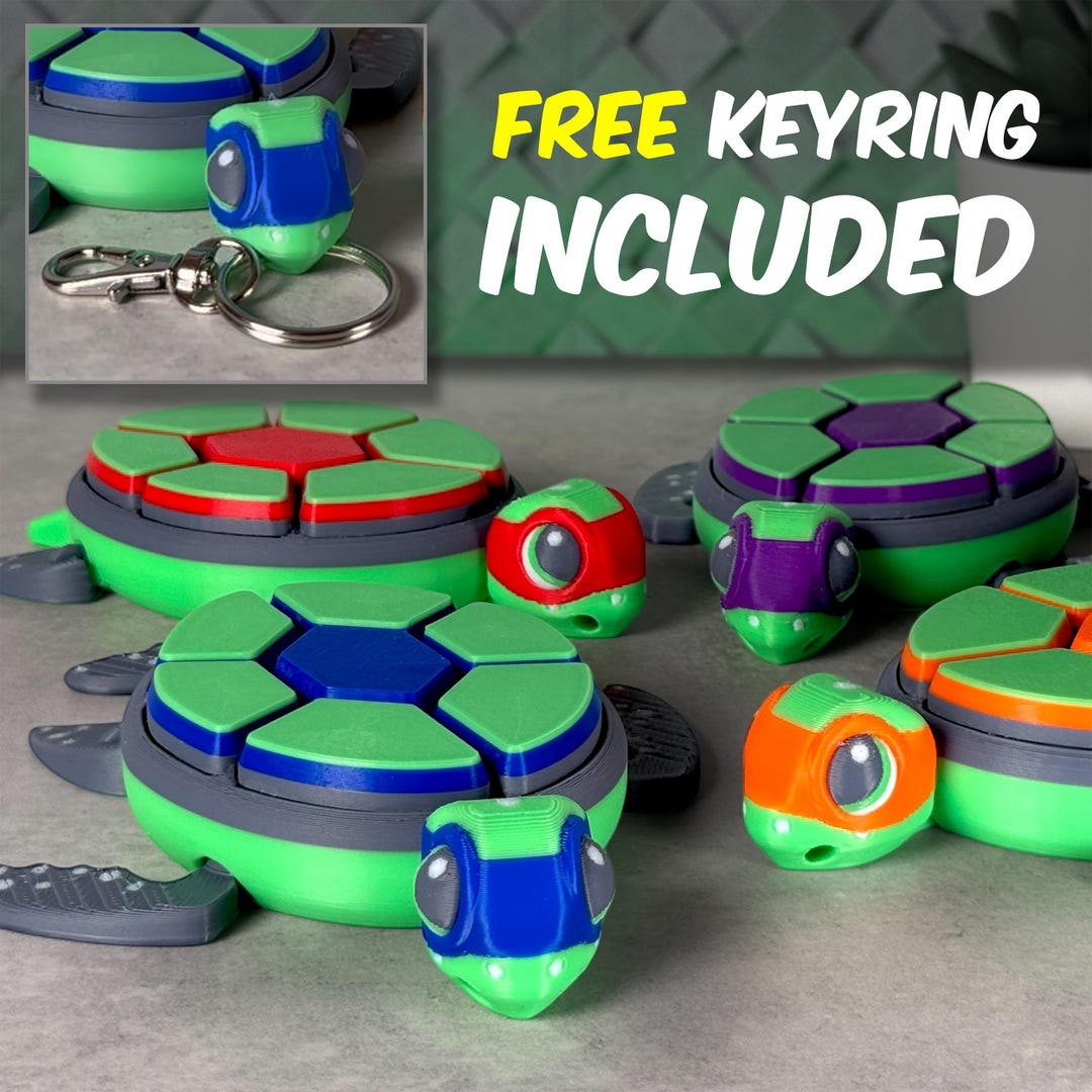 Ninja Warrior Fidget Turtles | Fun Mutant Sensory Keychain Toy for ...