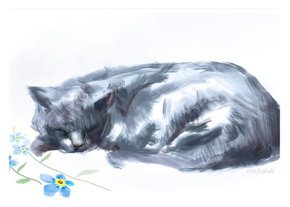 Russian Blue Cat Sympathy Card Cat Bereavement Card 5x7 | Etsy