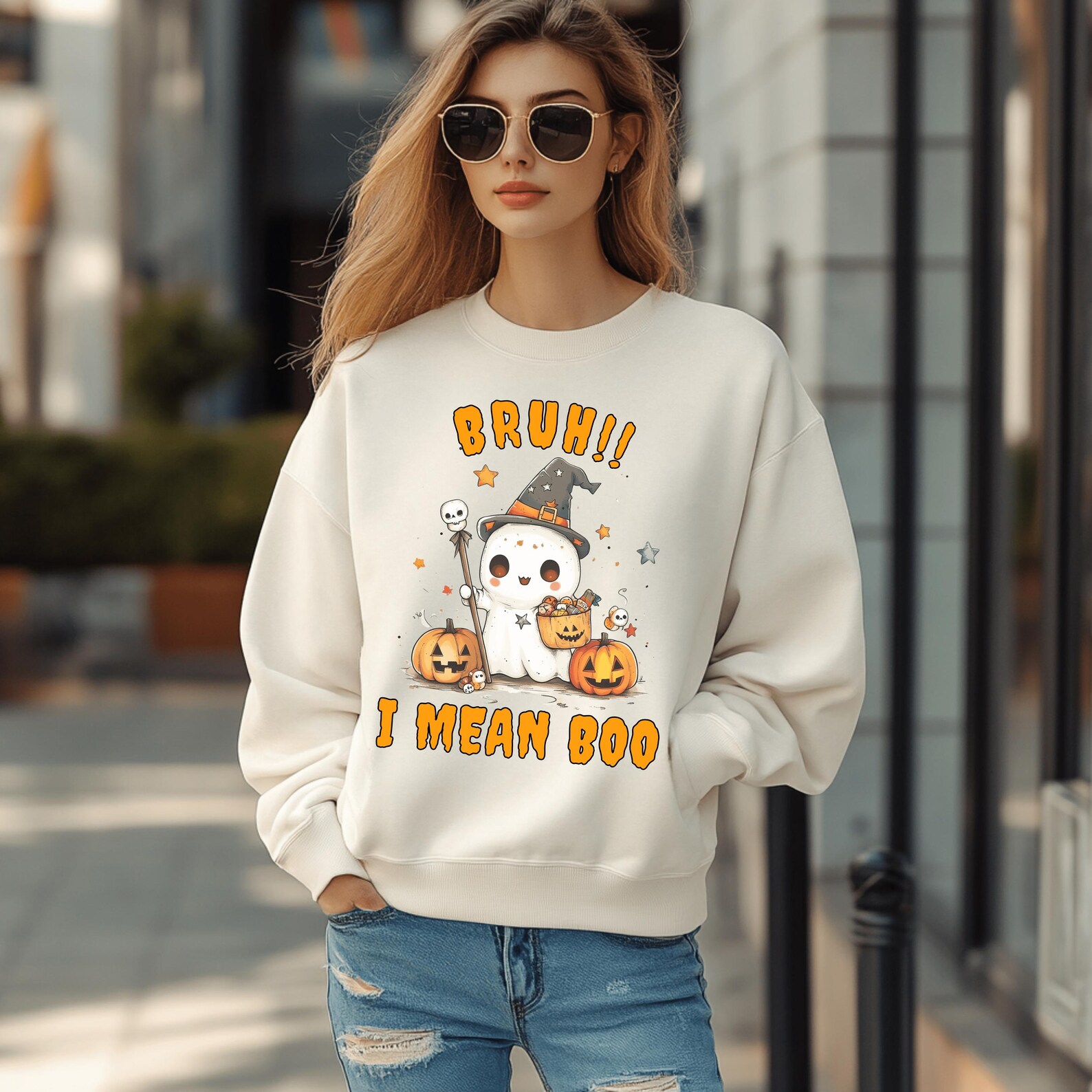 Spooky Halloween Season, BRUH I MEAN BOO Halloween Shirt, Bruh Ghost ...