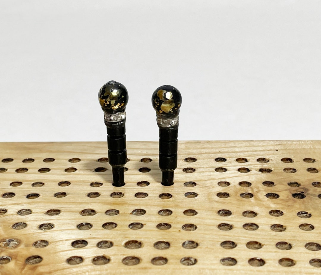 Make-an-offer Premium Cribbage Peg Black and Gold Bead on Black Metal ...