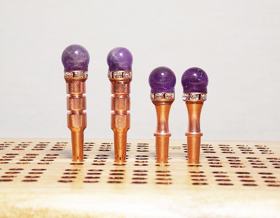 Natural Purple Amethyst Stone Bead - Cribbage Peg - Gaming Supplies ...
